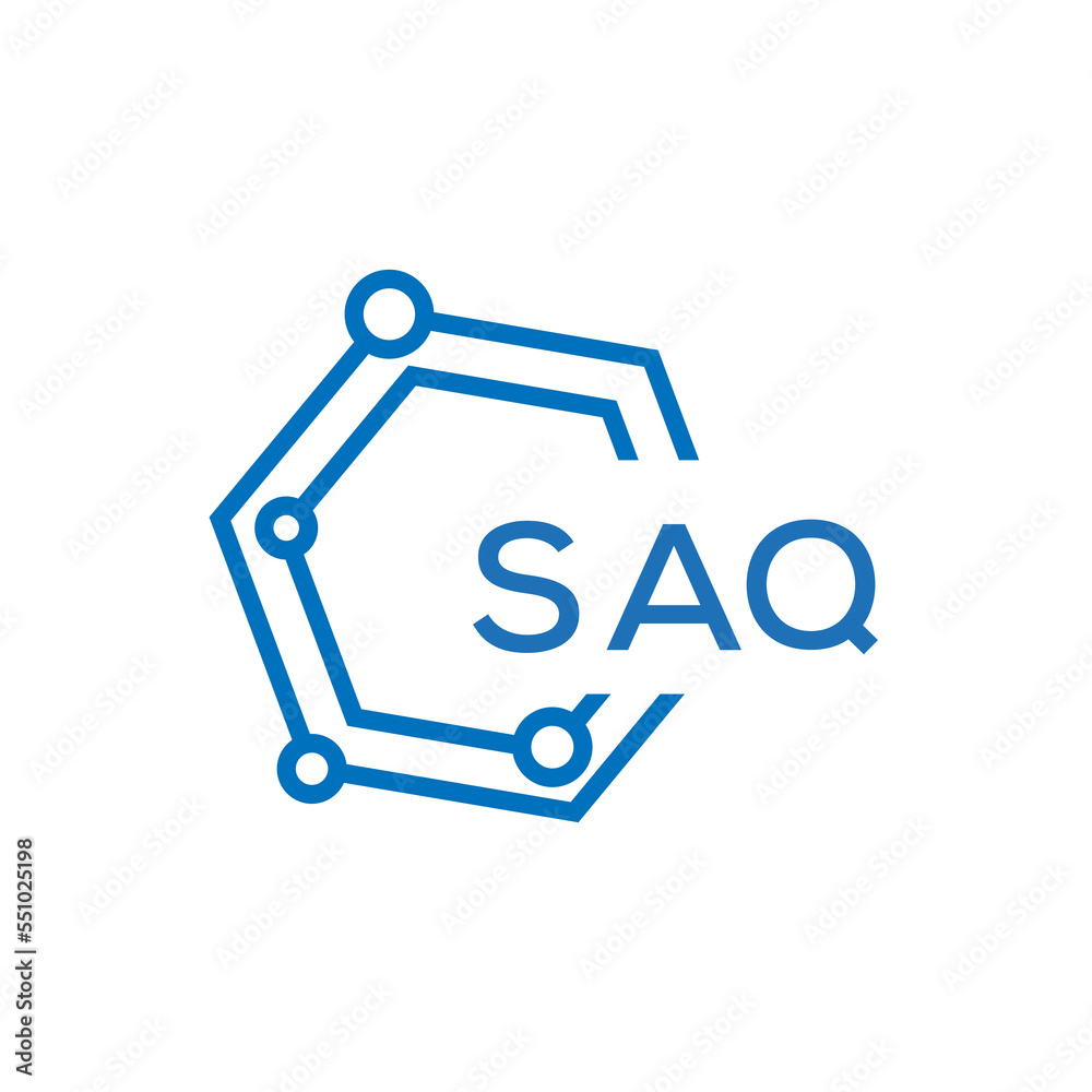 Vecteur Stock SAQ technology letter logo on white background. SAQ ...