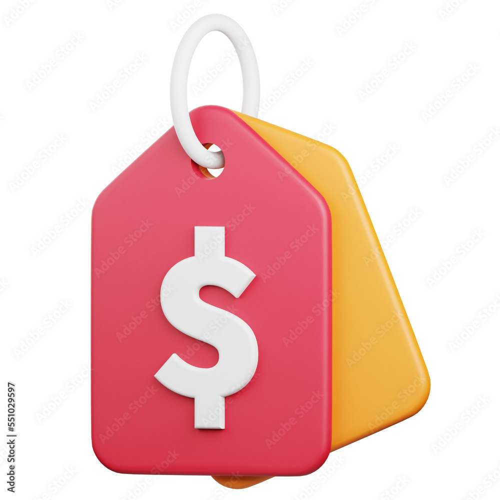 3D Render Price Tag Icon, illustration isolated on white background ...