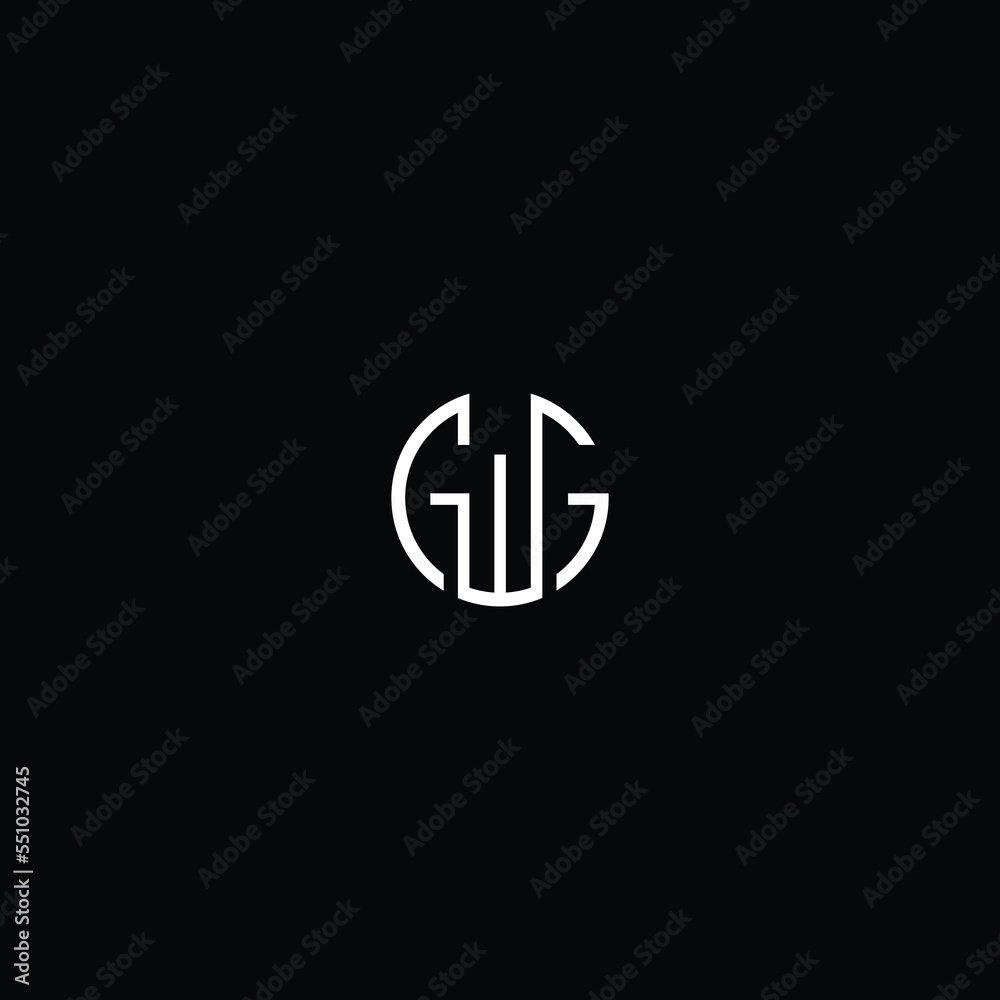 Initial based modern and minimal Logo.GWG letter trendy fonts monogram ...