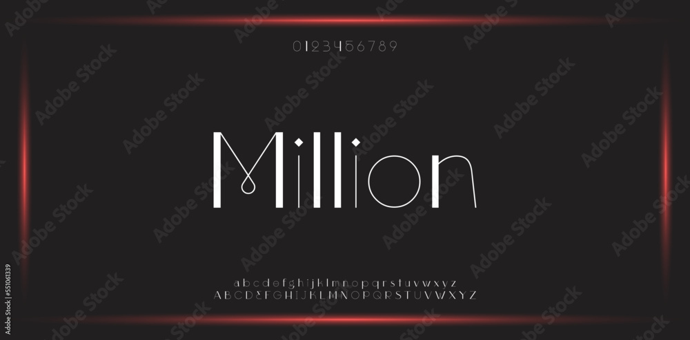MILLION Minimal luxury Font and Alphabets. Unique tech typeface for ...