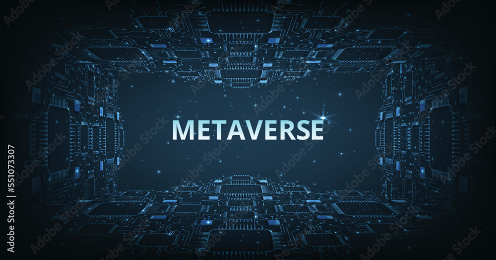 Concept of Metaverse technology with electric circuit network ...