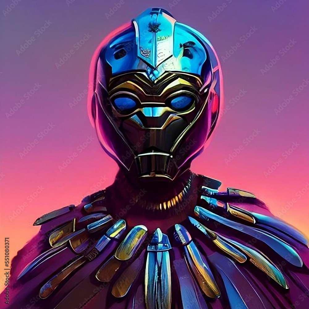 suit of wakanda helmet queen armor king tribal afrika color joy global ...