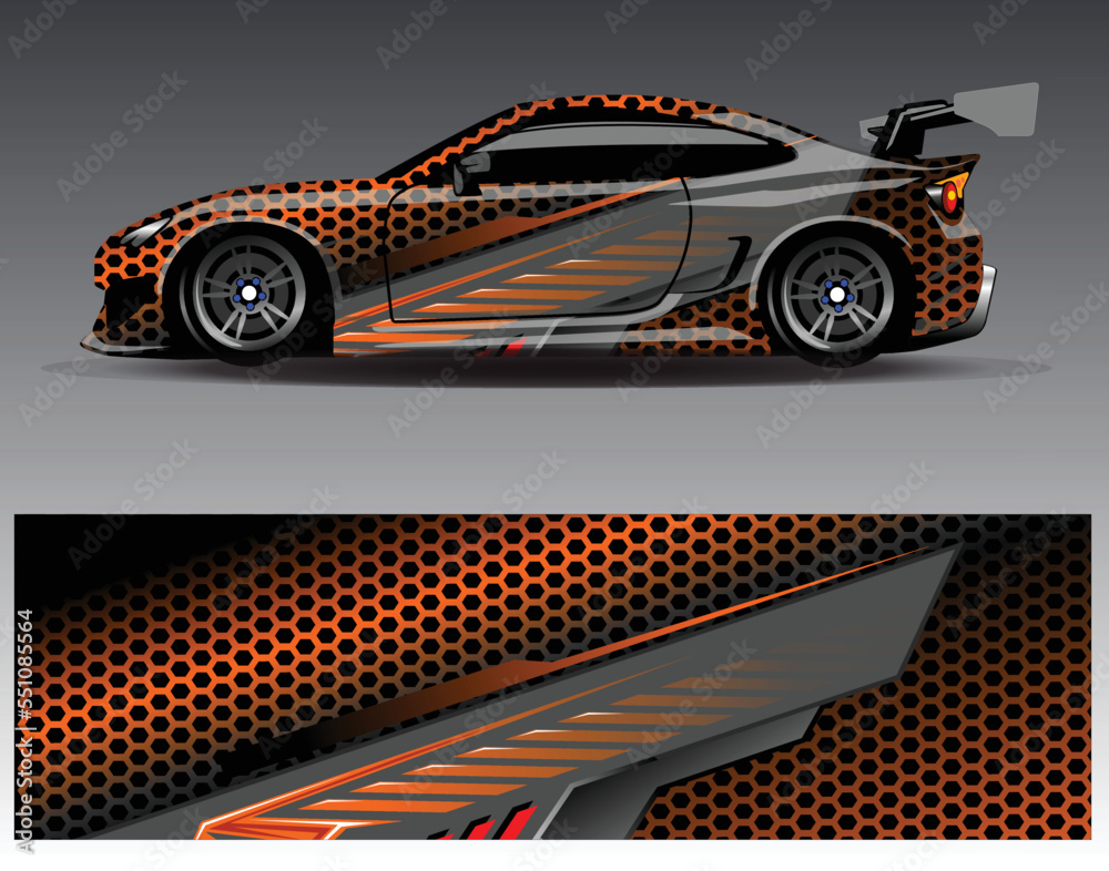 Car wrap design concept. Abstract racing background for wrapping ...
