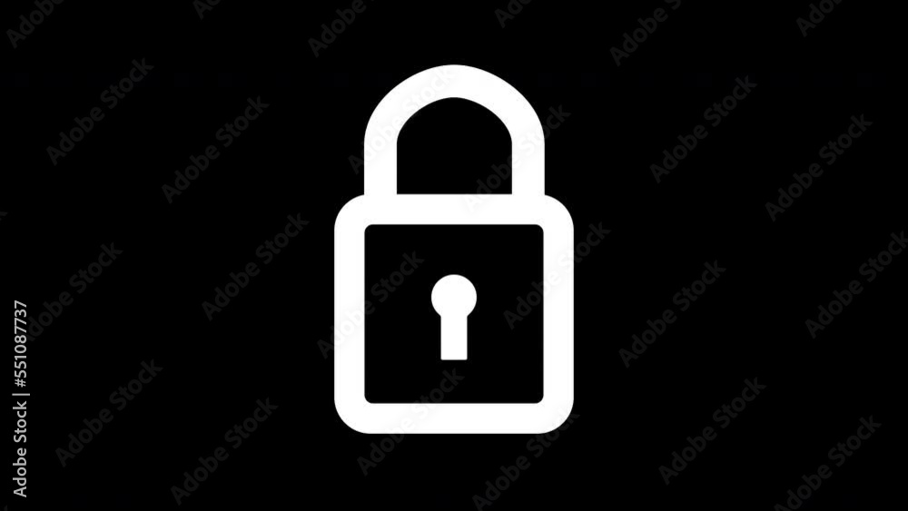 Vidéo Stock Lock icon animation on transparent background with alpha ...