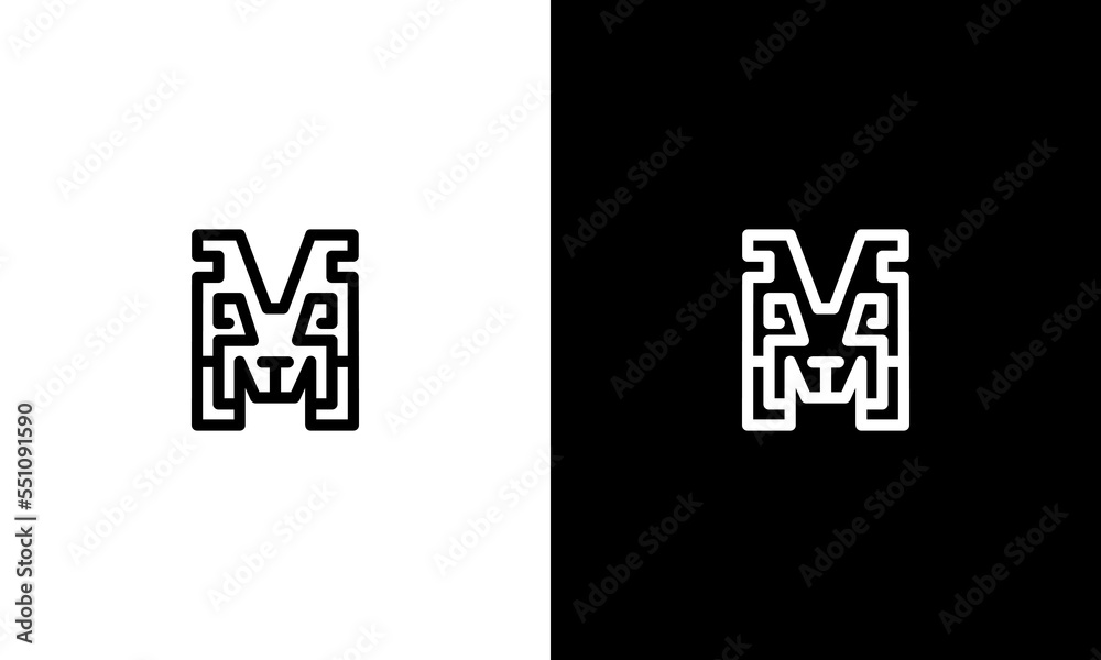 letter symbol icon m line art logo design Stock Vector | Adobe Stock