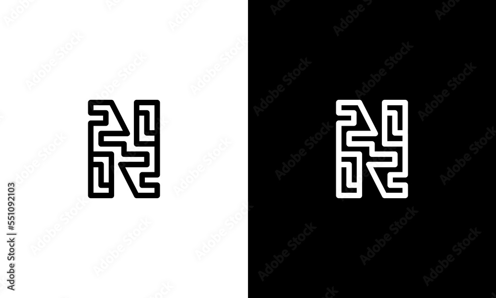 letter symbol icon N line art logo design Stock Vector | Adobe Stock