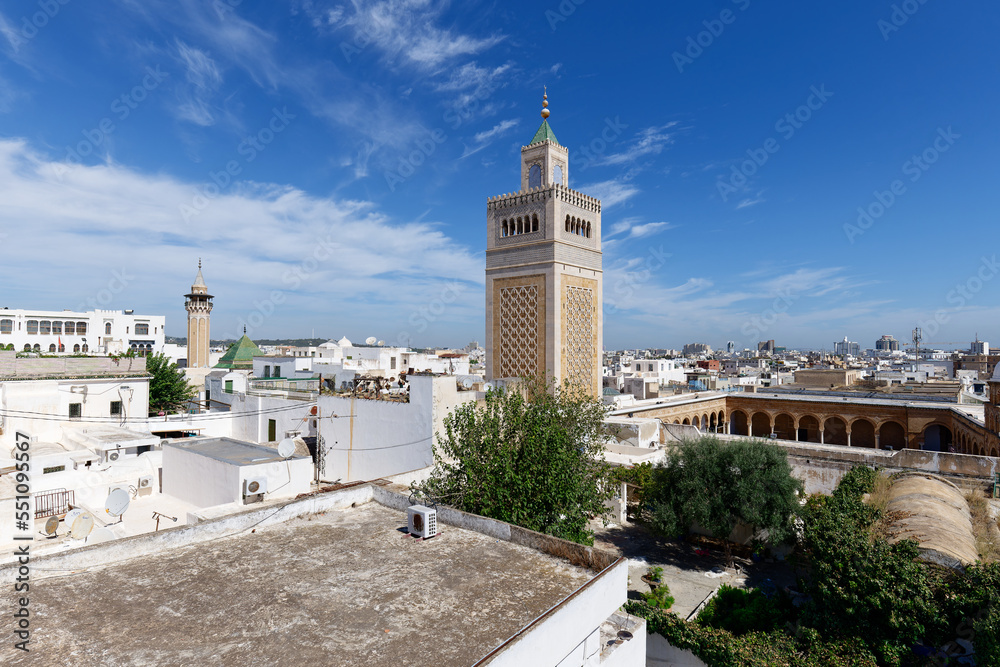 View of the Old Medina of Tunis, Unesco. Around 700 monuments ...
