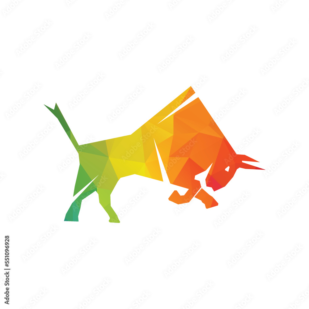 Bull butting logo design. Modern bull logo vector. Stock Vector | Adobe ...
