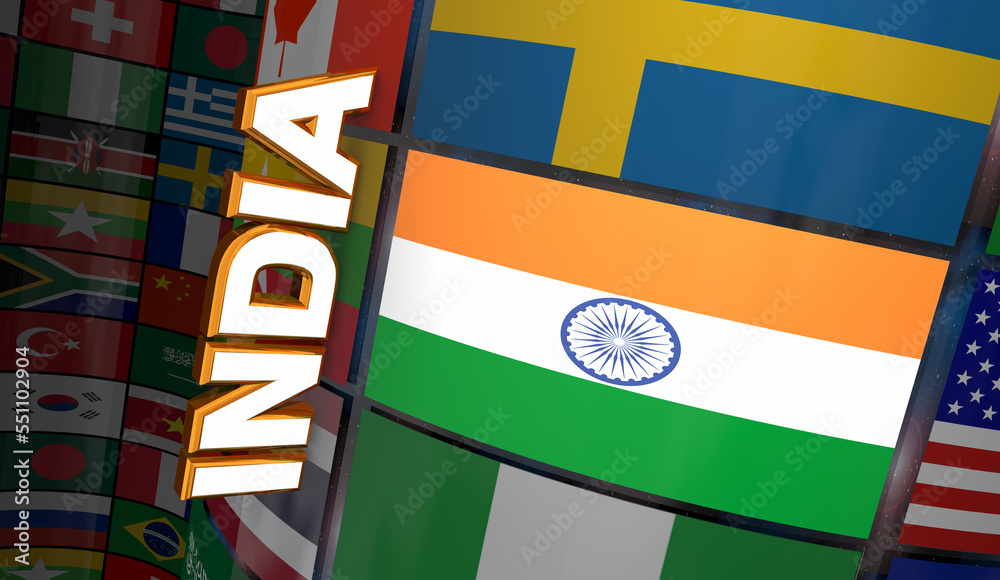 India Country Flag International World Nation Business Trade 3d ...