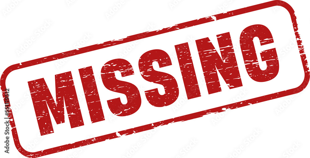 Missing grunge rubber stamp. Vintage old red color texture frame ...