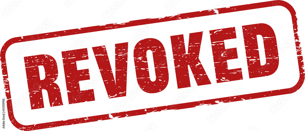 Revoked grunge rubber stamp. Vintage old red color texture frame ...