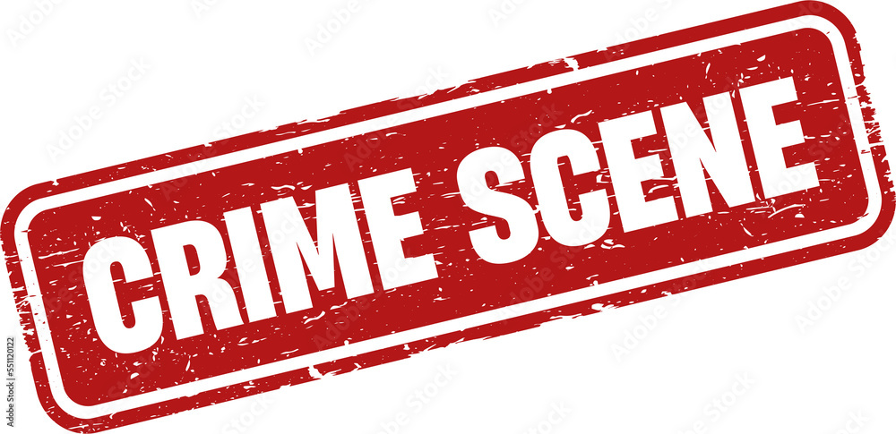 Crime scene grunge rubber stamp. Vintage old red color texture frame ...