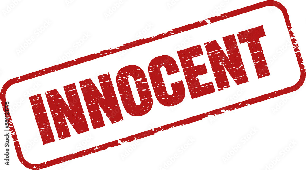 Innocent grunge rubber stamp. Vintage old red color texture frame ...