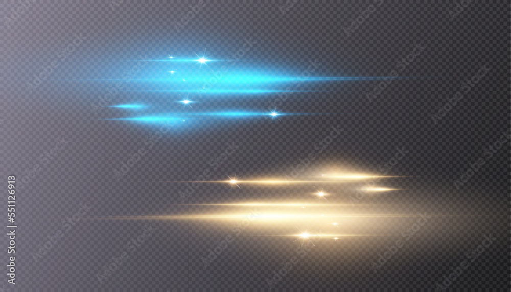 Light effects set of light lines isolated on transparent background ...