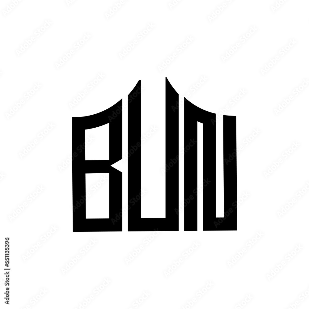 BUN letter logo. BUN Monogram logo design for entrepreneur and business ...