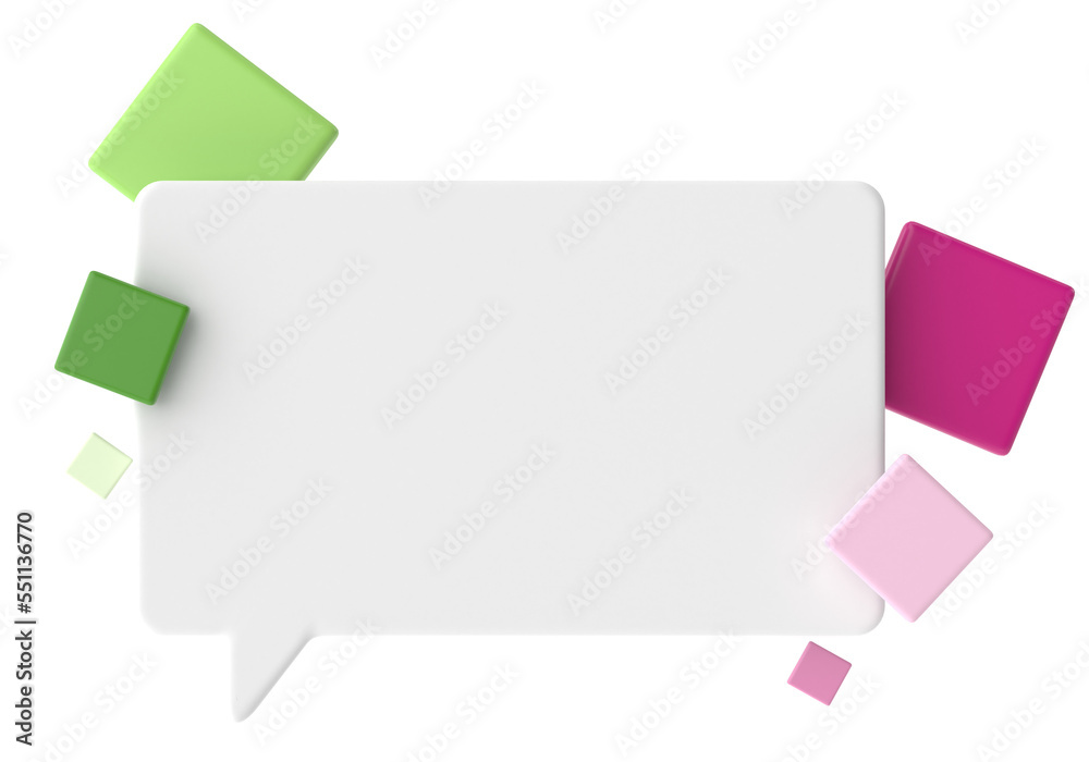 Speech bubble. 3D text box. Stock Illustration | Adobe Stock