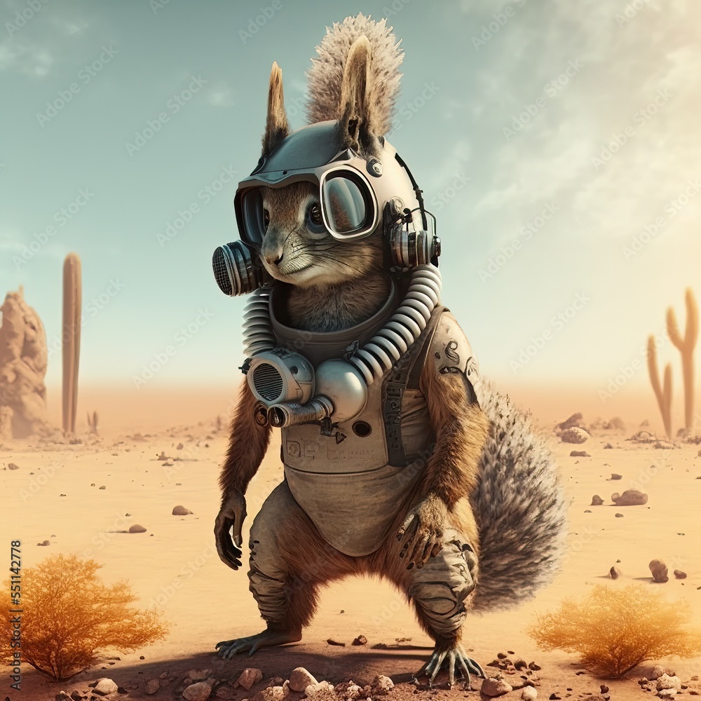 Military Squirrel Cartoon