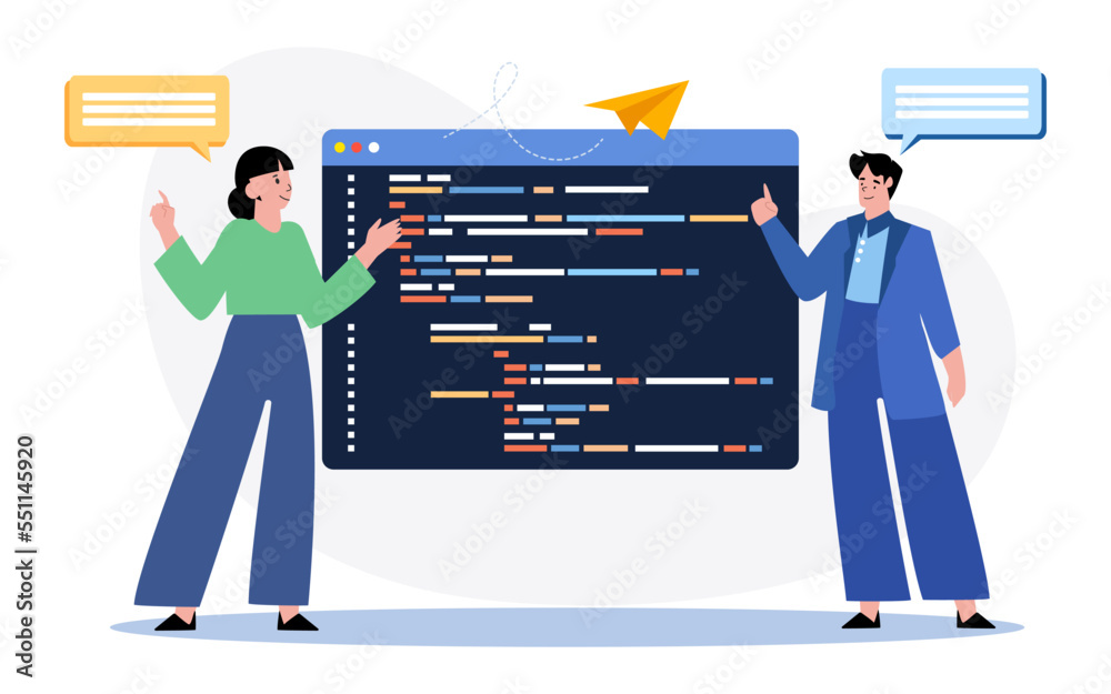 Business team analysis Programming code. Website development and design ...