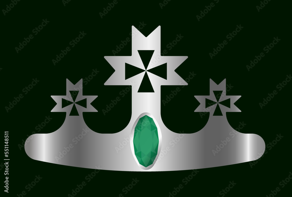 Medieval crown Royal silver crown Design element for label, certificate ...