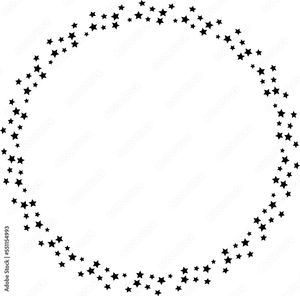 Black stars circle frame png Stock Illustration | Adobe Stock