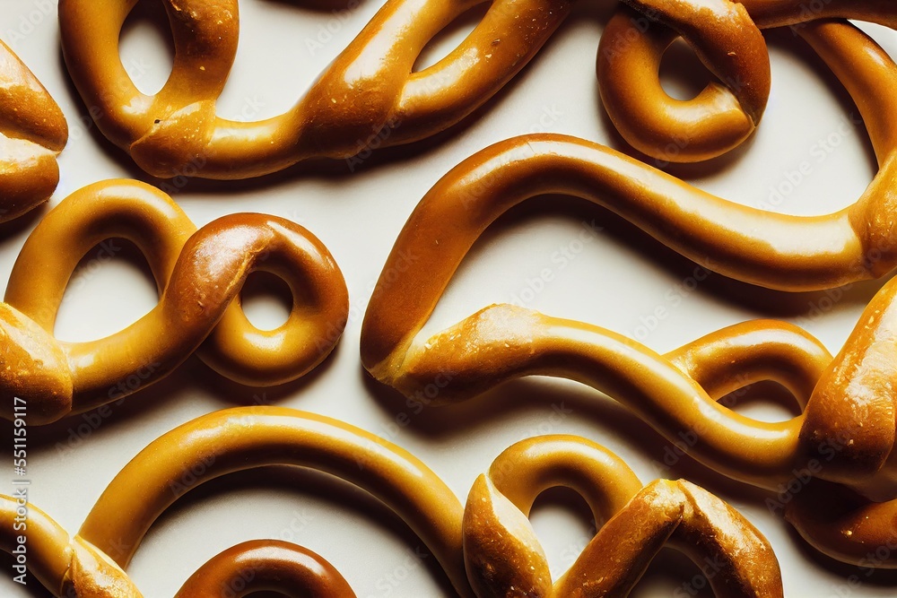 Baked homemade brezel of beautiful curly shape for breakfast Stock ...