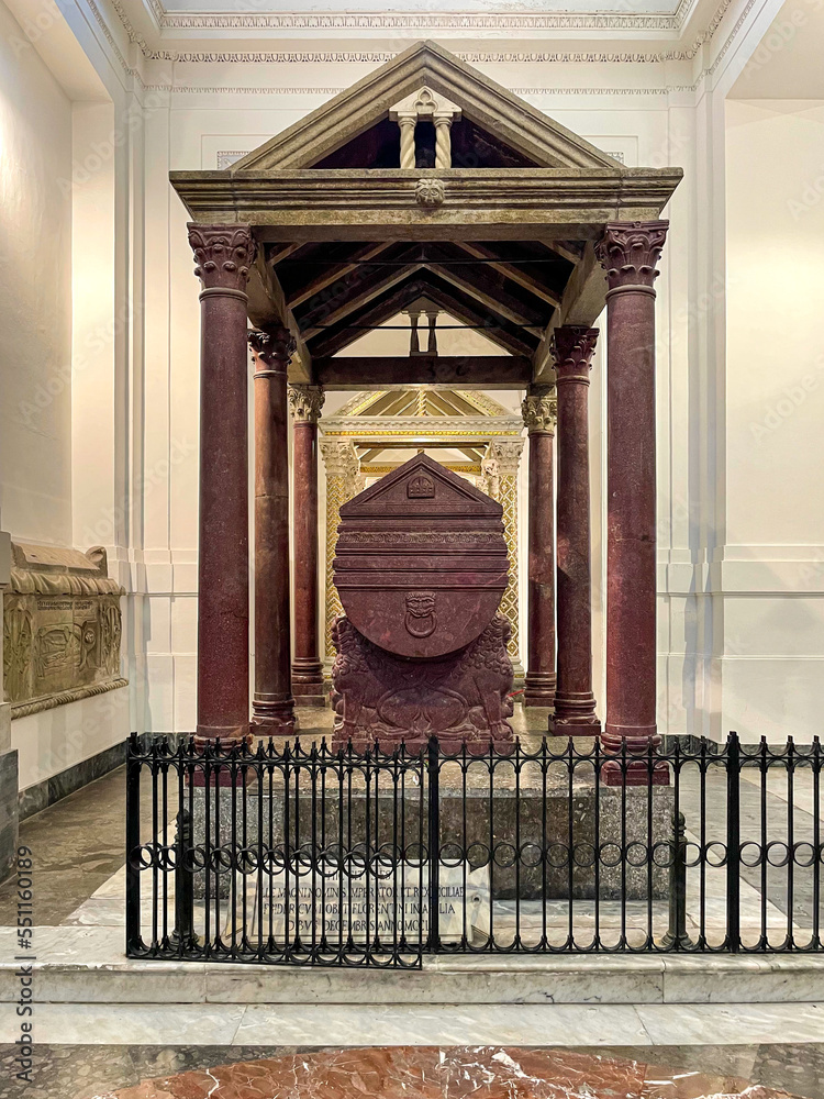 The tomb of Emperor Frederick II in the Cathedral of Palermo is the ...