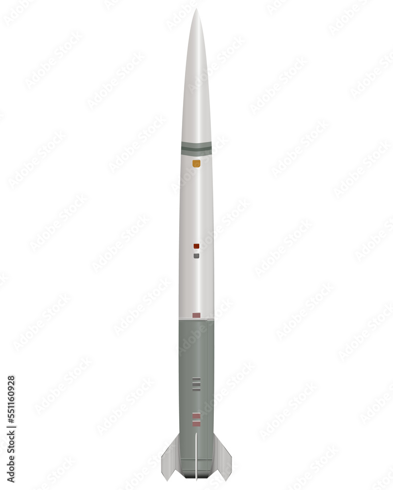 Ballistic missile in realistic style. Military rocket. Colorful PNG ...