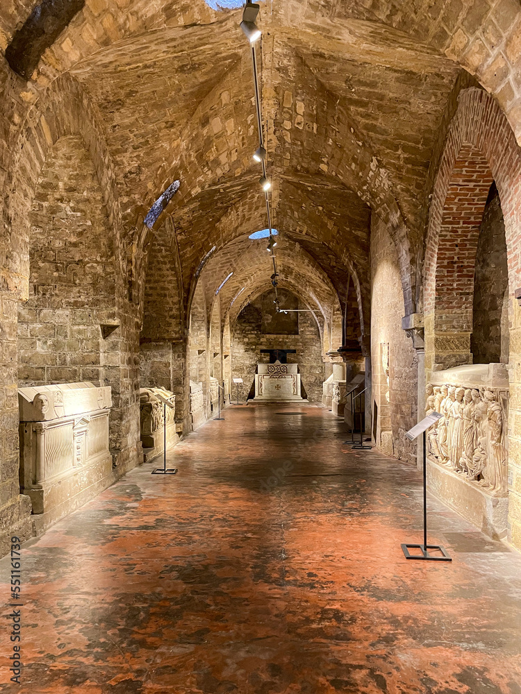 The crypt of the Palermo Cathedral is an evocative room with cross ...