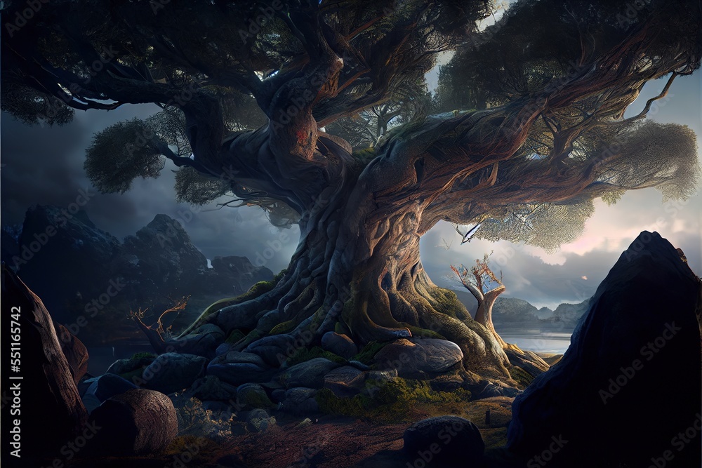 Yggdrasil from norse mythology known for being the tree of life Stock ...