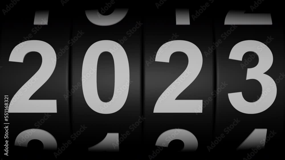 2000 to 2023 retro countdown slot machine new year animation background ...