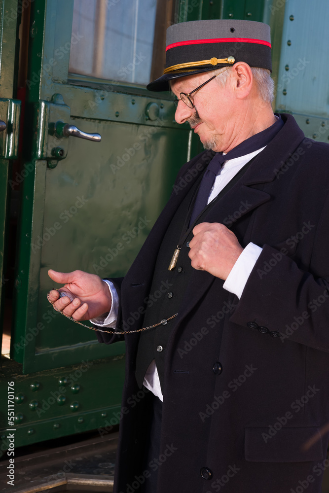 Victorian Railway conductor Stock Photo | Adobe Stock
