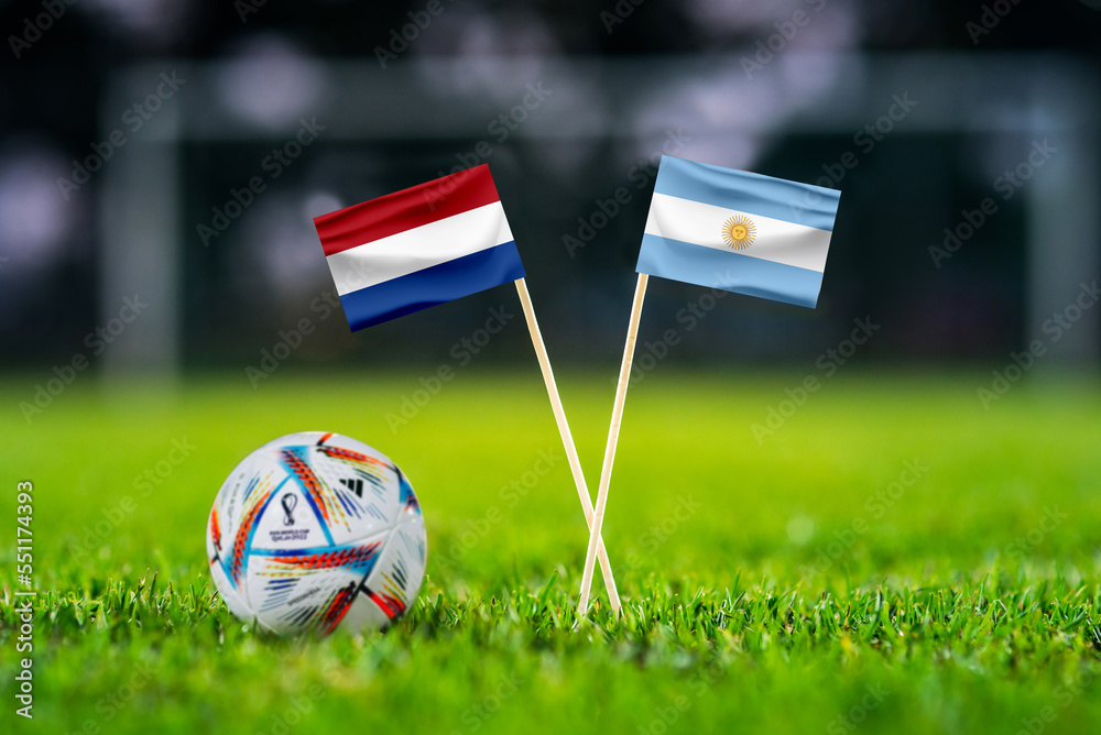 QATAR, DOHA, DECEMBER 2. 2022: Netherlands - Argentina. Round of 8 ...