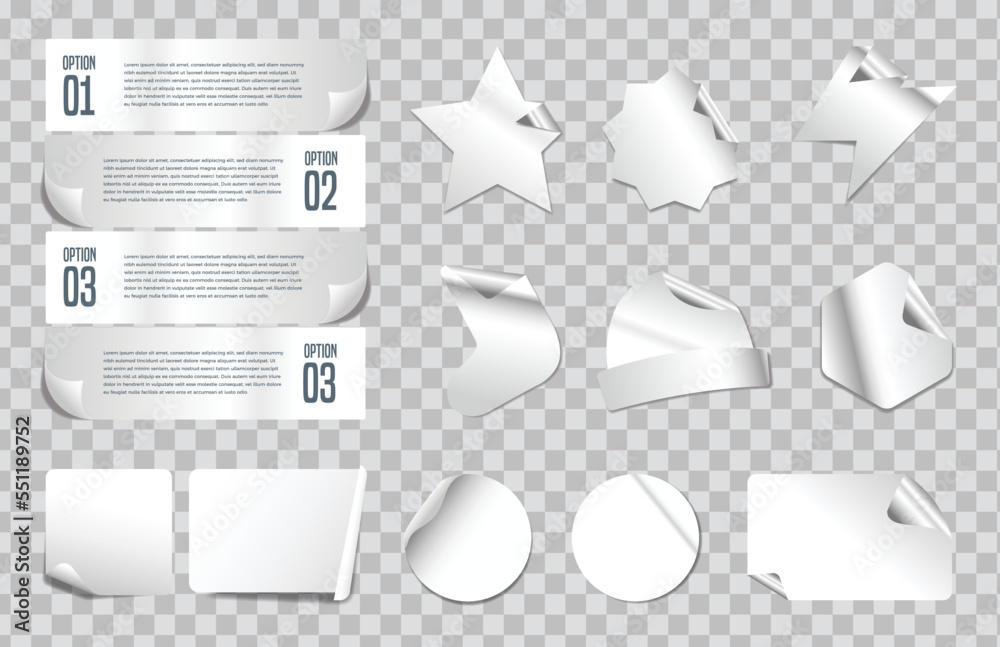 Colored ripped lined paper strips collection. sheet of white paper with ...