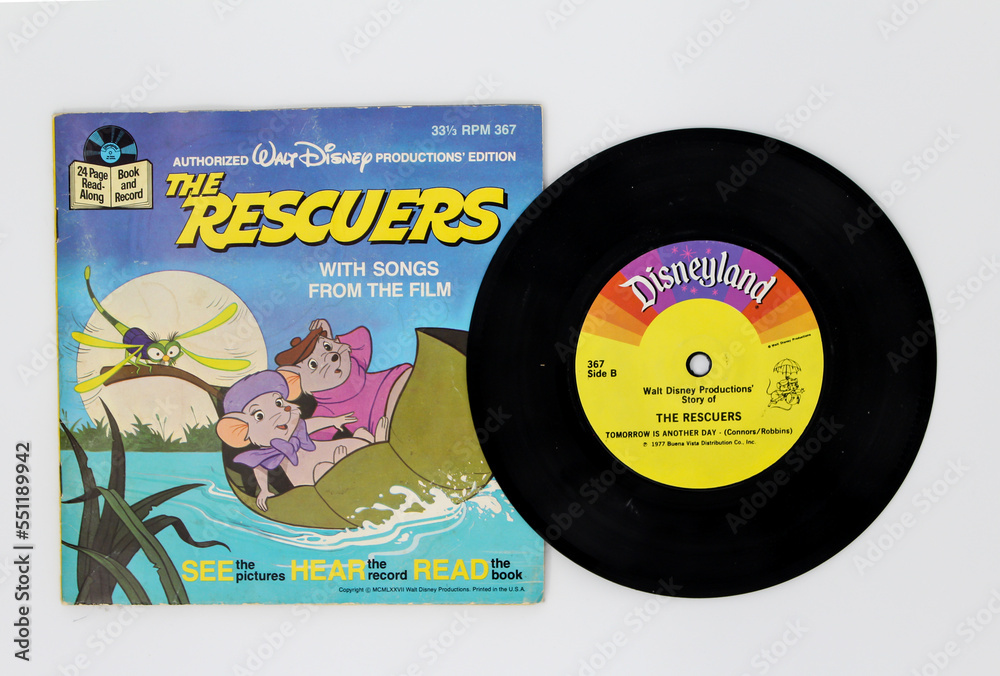 Read Along and Vinyl Record of The Rescuers Down Under. A 1990 American ...