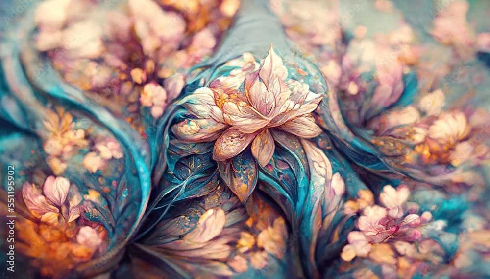 AI generated realistic abstract of flower pattern design illustration ...