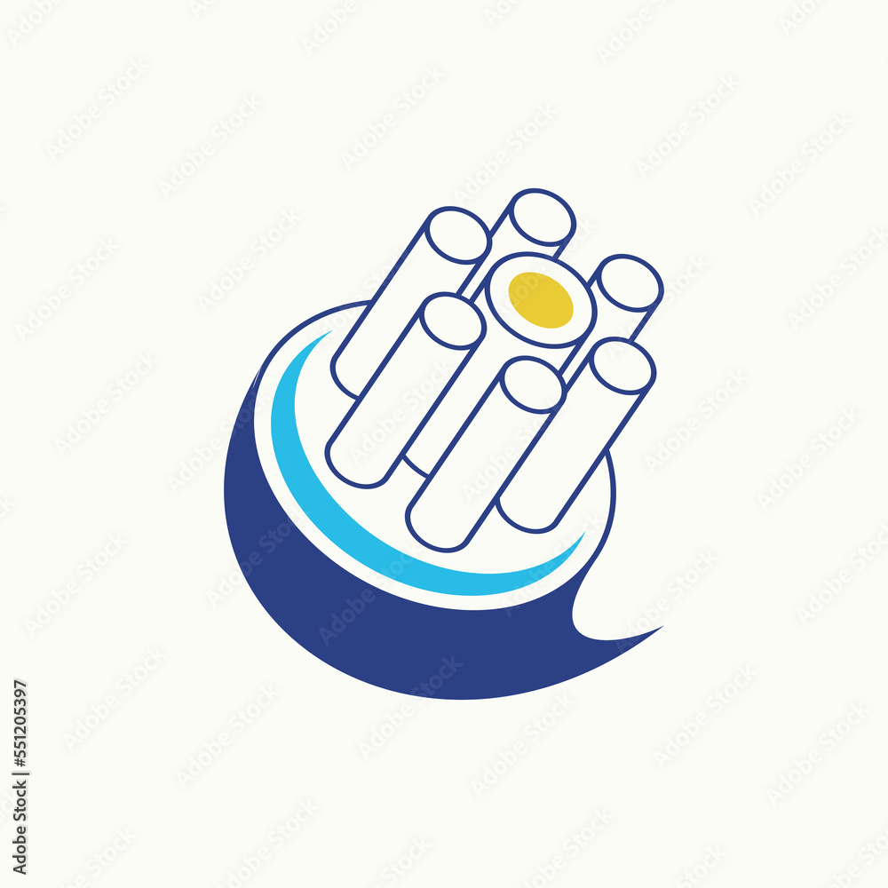 Vetor de Simple and unique fiber optic cable on circle 3D shape ...