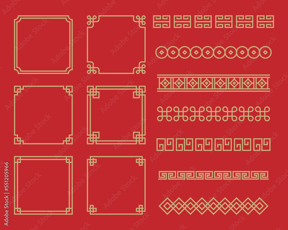 traditional chinese border design, chinese frame Stock Vector | Adobe Stock