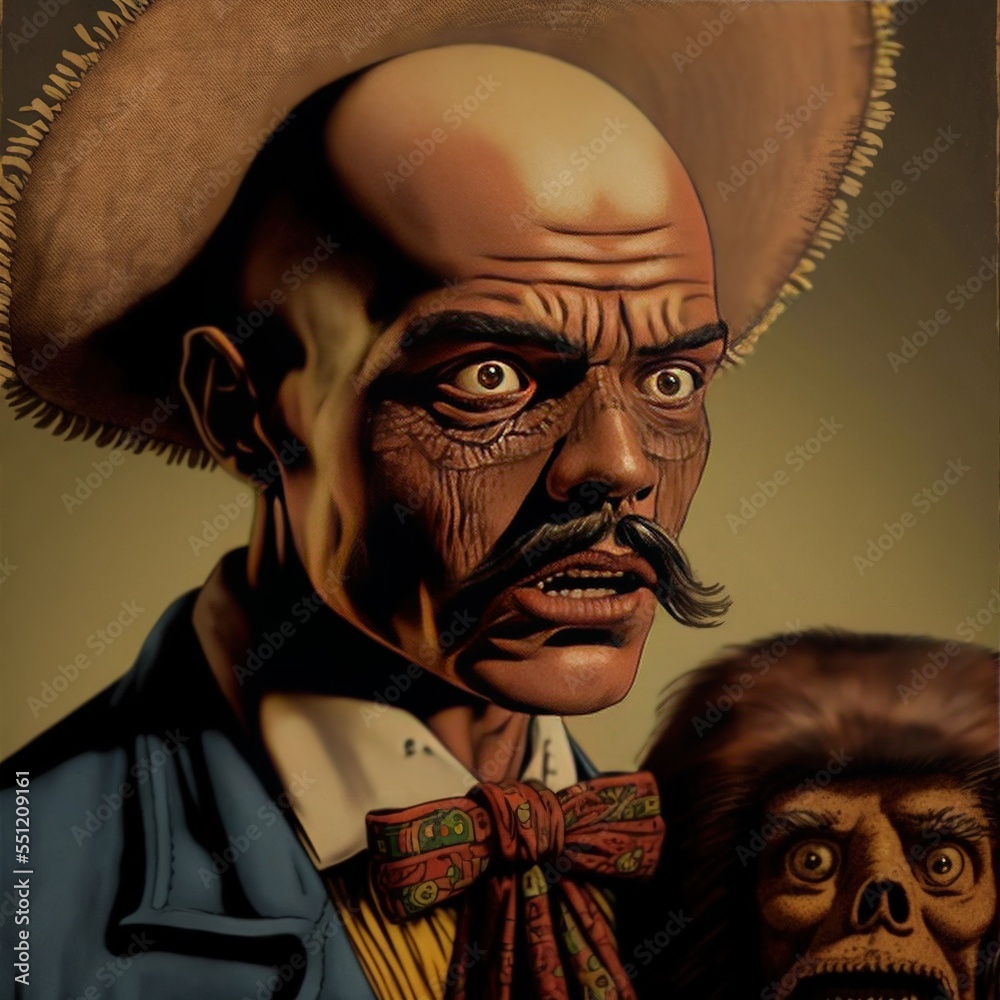 Angry bald man from comics generated with Artificial Intelligence Stock ...