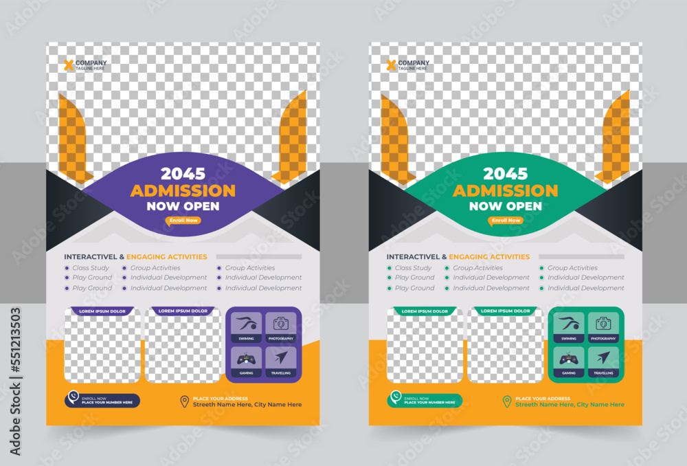 Admission Coming soon Flyer vector template, Junior and senior high ...