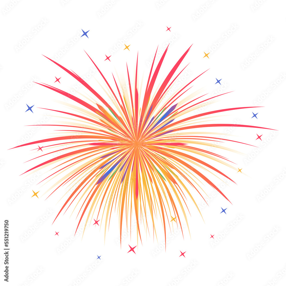 Colorful Sparkling Fireworks clipart PNG Stock Illustration | Adobe Stock