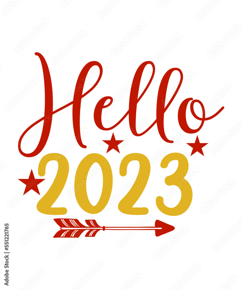 Happy New Year SVG Bundle, Hello 2023 Svg, New Year Decoration, New ...