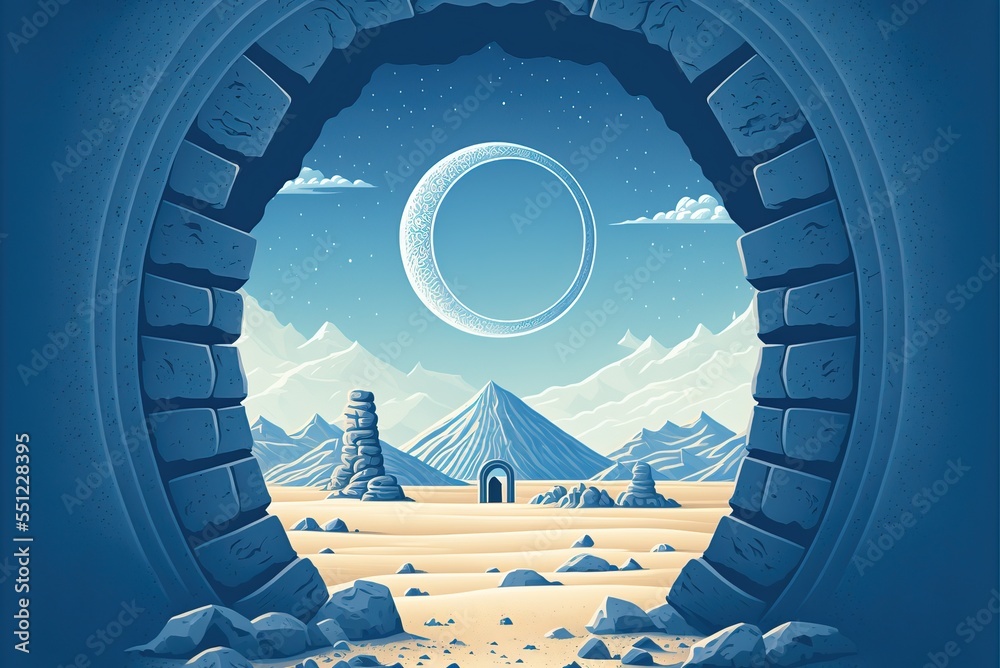 Portal rift to another barren desert world, ancient alien technology ...