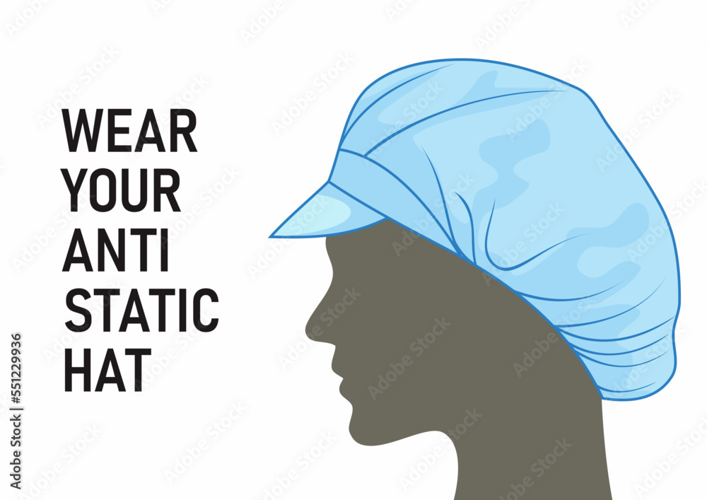 Wear your anti static hat safety precaution. Man or woman head using ...