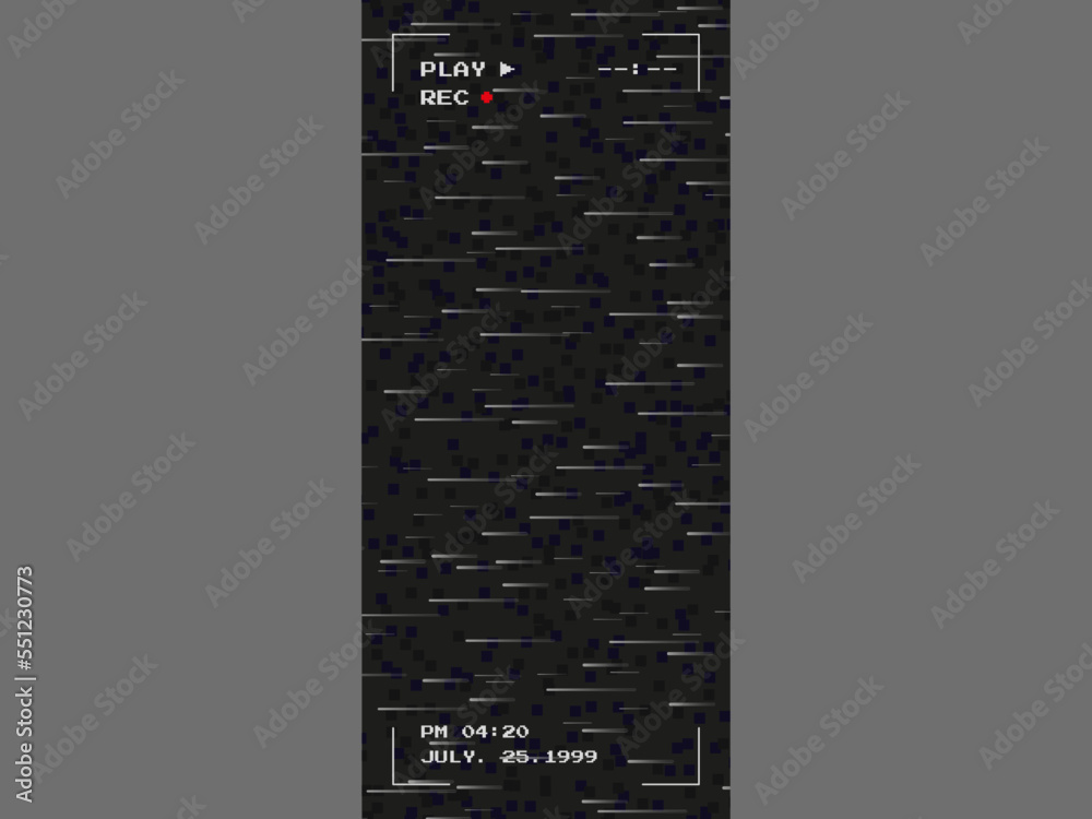 VHS border vertical background. Social media stories, overlay backdrop ...