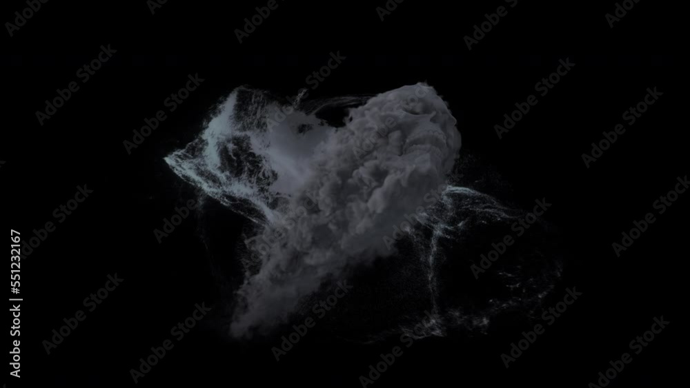 Realistic Mystic skull smoke ghost head animation on background footage ...
