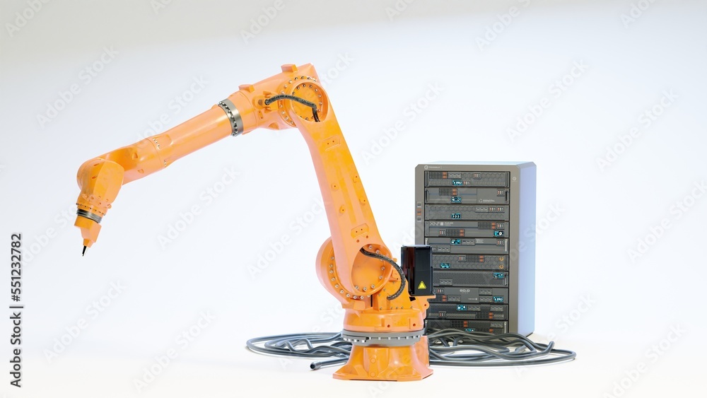 Robotic arm.3D artwork.3D rendering.3D illustration.model blender Stock ...