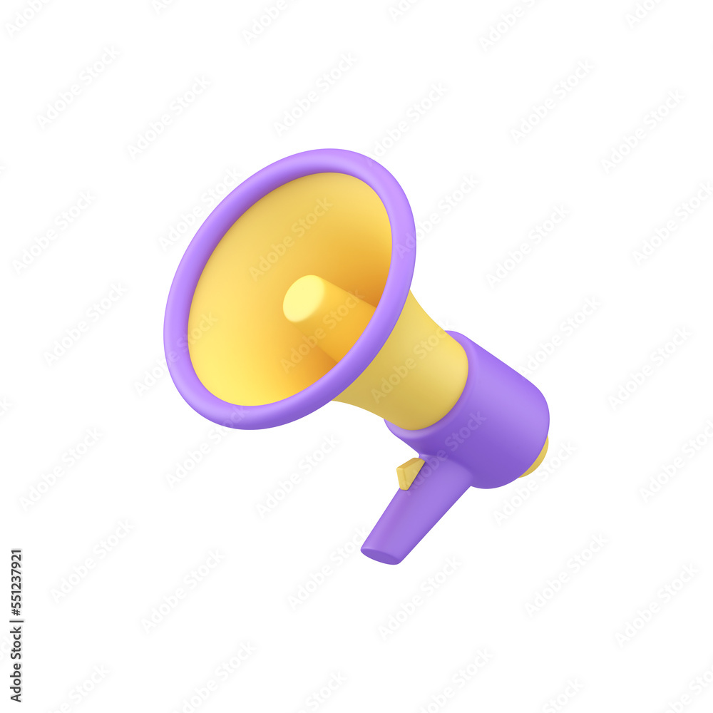 Megaphone bullhorn modern electronic loudspeaker realistic 3d icon loud ...