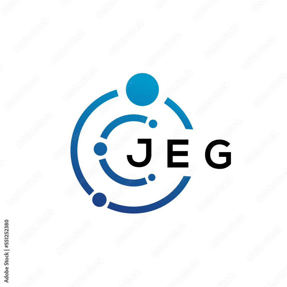 JEG letter technology logo design on white background. JEG creative ...