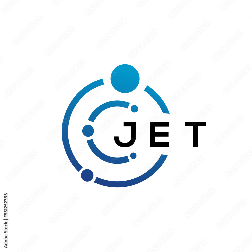 JET letter technology logo design on white background. JET creative ...