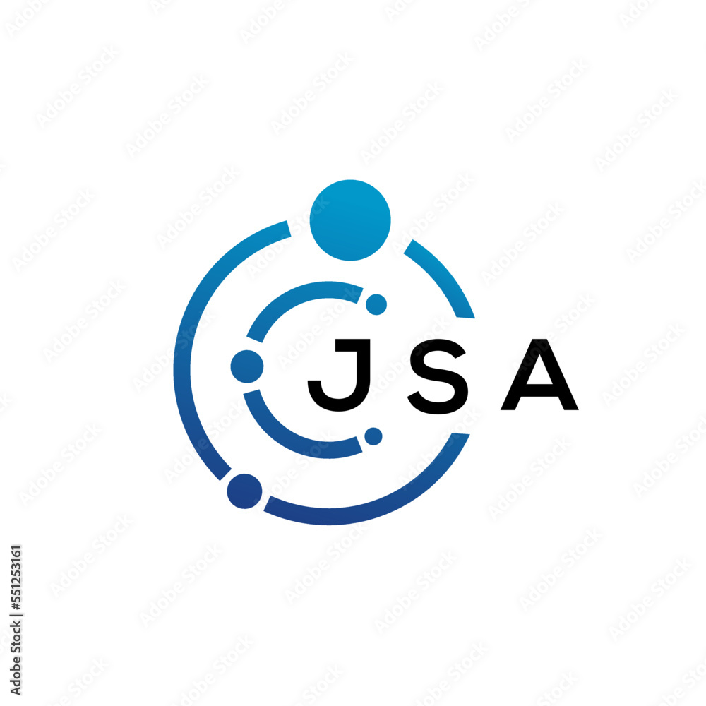 JSA letter technology logo design on white background. JSA creative ...